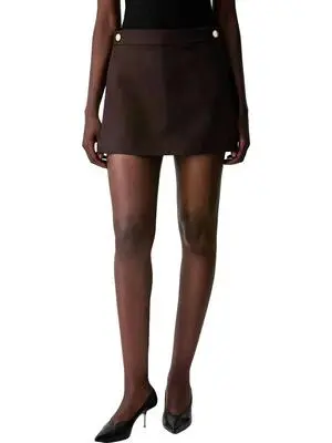 Sportmax Button-detail Mini Skort - Brown