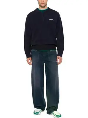 Axel Arigato Invert Logo-embroidered Wide-leg Jeans - Blue