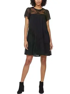 Sandro Lace-detail Mini Dress - Black