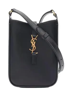Saint Laurent 2010s Mini Le 5 À 7 Logo-plaque Shoulder Bag Black