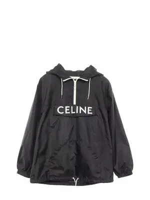 Celine 2010s Logo Hooded Jacket - Black