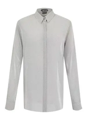 TOM FORD Printed Long-sleeve Shirt - Neutrals