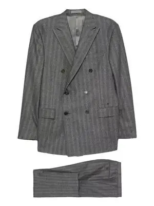 Corneliani Herringbone Double-breasted Suit - Grey