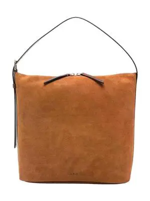 A.p.c. Vera Suede Shoulder Bag - Neutrals