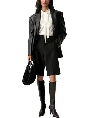 MOS MOSH Leyana Miley Pressed-crease Shorts - Black
