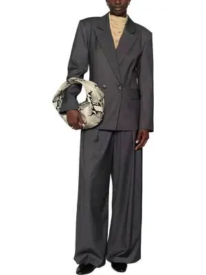 PHILIA LOFT Pleated Wide-leg Trousers - Grey