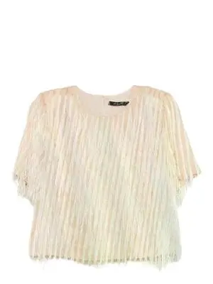 PHILIA LOFT Fringe-detail Blouse - Neutrals