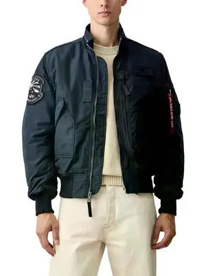 Alpha Industries Logo-patch Bomber Jacket - Blue