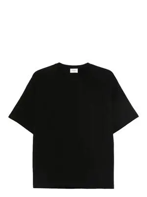 Saint Laurent Cassandre-embroidered T-shirt - Black