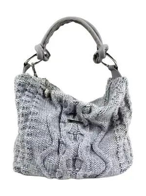 TERESA CAMBI Baraonda Cable-knit Shoulder Bag - Grey
