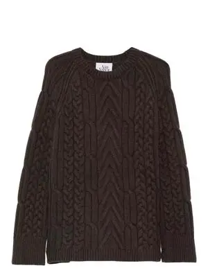 AIN AMOR Cable-knit Raglan-sleeve Sweater - Brown