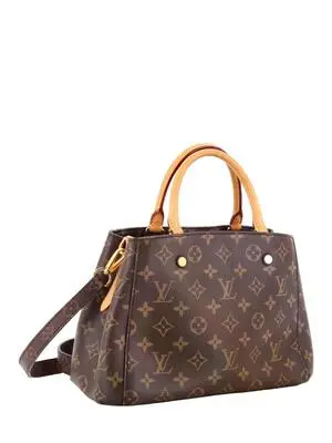 LOUIS VUITTON Montaigne Handbag Monogram Canvas Bb Satchel - Brown