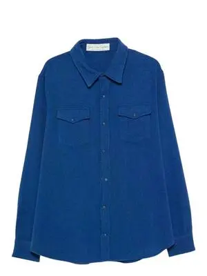 GOD'S TRUE CASHMERE Button-up Cashmere Shirt Blue