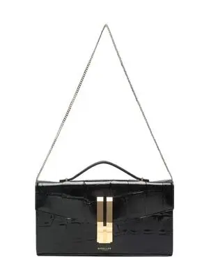 DEMELLIER Vancouver Croc-effect Clutch Bag - Black