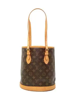 LOUIS VUITTON 2003 Monogram Petit Bucket Bag - Brown