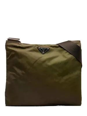 Prada 2013-2026 Tessuto Zip Top Crossbody Bag - Brown