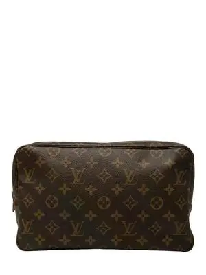 LOUIS VUITTON 1987 Monogram Trousse Toilette 28 Clutch Bag - Brown