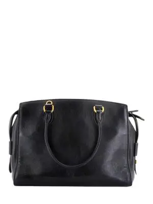 Prada Convertible Zip Around City Calfskin Medium Satchel - Black