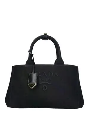 PRADA Logo-embroidered Canvas Tote Bag