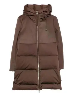 DUNO Hooded Quilted Coat - Brown