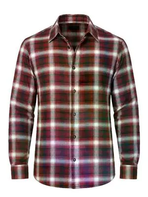 Armani Exchange Check-print Long-sleeve Shirt - Red