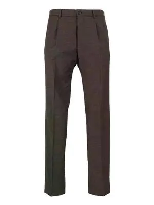 Incotex Pleated Wool-blend Trousers - Brown