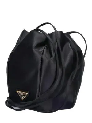 Prada Satin Mini Bucket Bag - Black