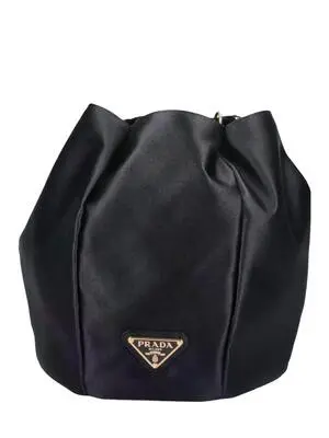 Prada Satin Mini Bucket Bag - Black