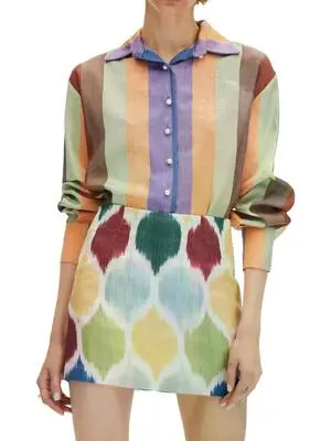 PUNICANA Striped Pearl-button Shirt - Neutrals