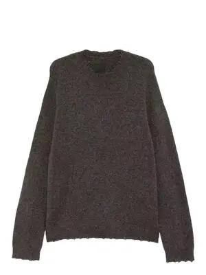 FREI-MUT Kintore Distressed-effect Crew-neck Sweater - Grey
