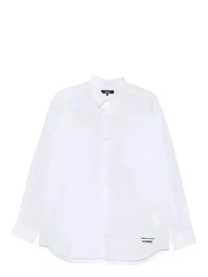 Comme Des Garçons Logo-embroidered Cotton Shirt - White