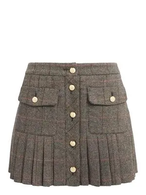 Maje Wool-blend Mini Skirt - Brown
