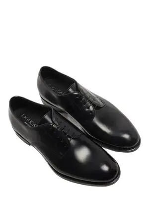 DOUCAL'S Polished-finish Lace-up Derby Shoes - Black