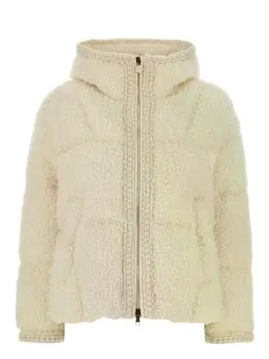 Moncler Cristallin Logo-patch Down Jacket Neutrals