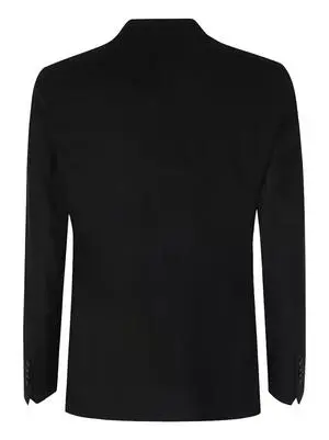 Tagliatore Logo-pin Single-breasted Wool Blazer - Blue