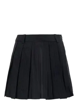 DUNST Pinstripe-print Pleated Skirt - Black