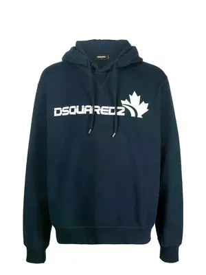 Dsquared2 Logo-print Long-sleeve Hoodie - Blue