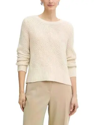 MORGAN Textured Crew-neck Sweater - Neutrals