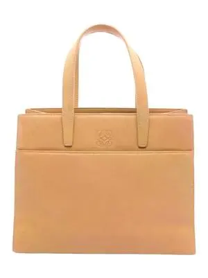 Loewe 2000s Anagram Leather Tote Bag - Neutrals