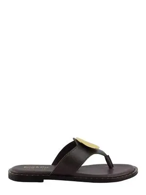 RAG & CO Kathleen Embellished Slip-on Thong Sandals By - Brown
