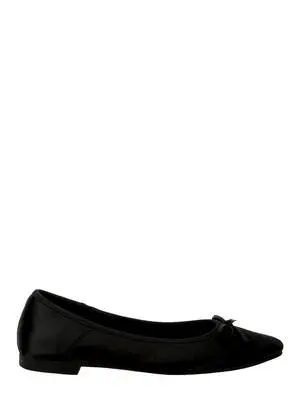 RAG & CO Fearless Satin Bow Embellished Ballerinas In By - Black