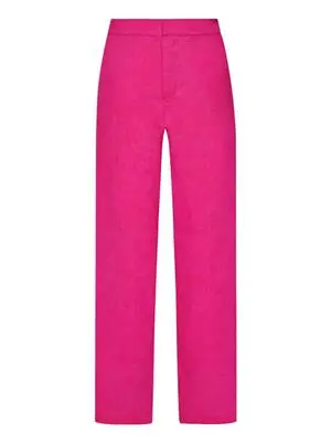 AVENUE 8 Straight-leg Linen Pants Fuchsia - Pink