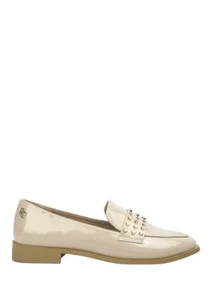 RAG & CO Neutrals Meanbabe Semicasual Stud Detail Patent Loafers In By Rag & Co Beige