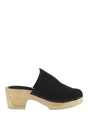 RAG & CO Darcie Suede Clogs In By - Black
