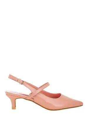 RAG & CO Abloom Kitten Heel Slingback Sandals In By - Pink