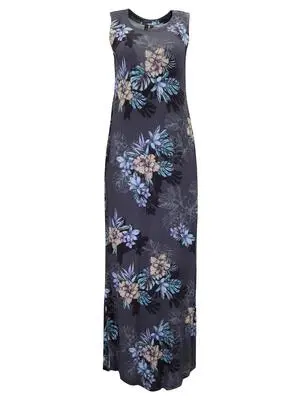 LORDS OF HARLECH Trudy Exotic Floral Sleeveless Midi Dress - Black