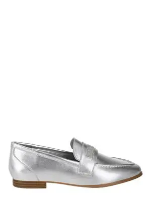 RAG & CO Eden Ode Rhinestone Strap Metallic Loafers By - Silver