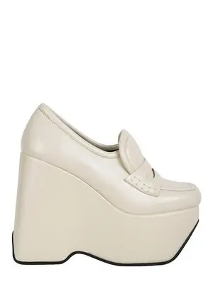 RAG & CO Neutrals Gilliam High Platform Wedge Loafers By - Beige