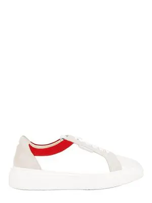 RAG & CO Endler Color Block Leather Sneakers In By - Red