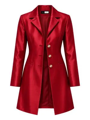 RICHA SHARMA Handcrafted Legacy Silk Coat In Deep - Red